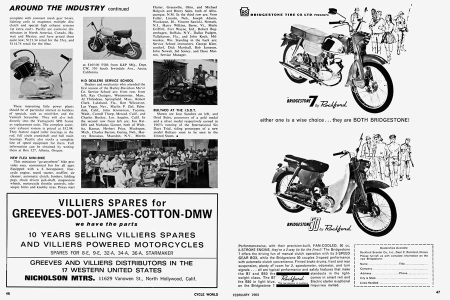 Greeves And Villiers Distributors | Cycle World | FEBRUARY 1964