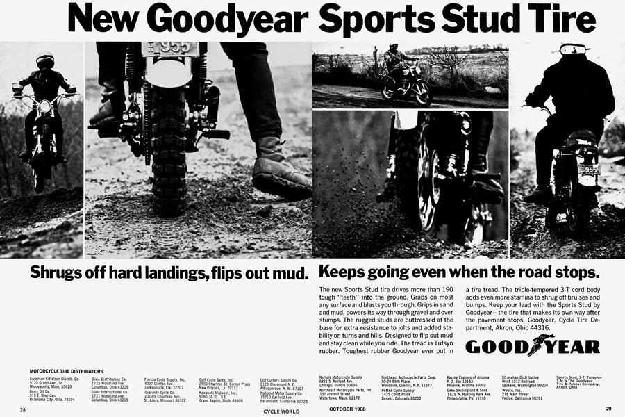 Goodyear: Sports Stud Tire | Cycle World | OCTOBER 1968