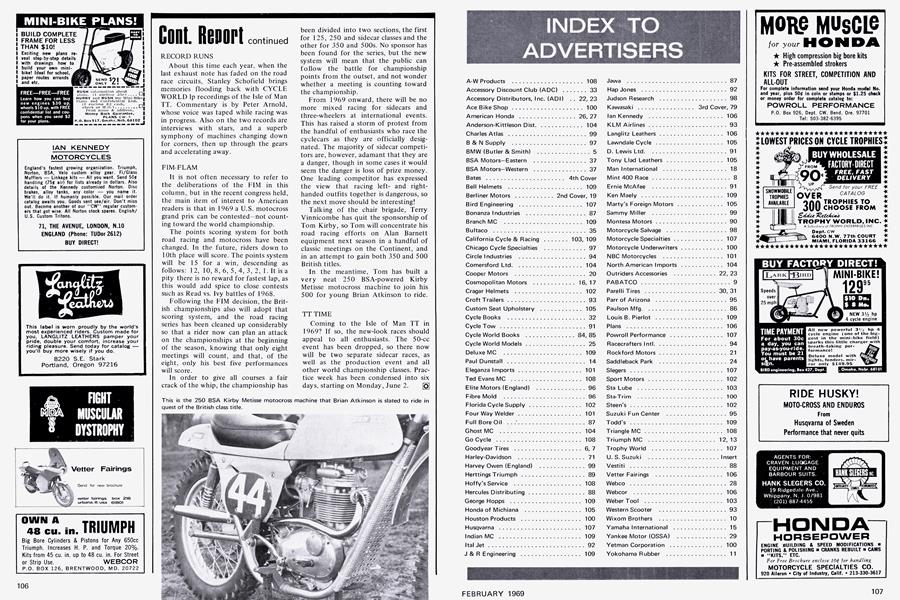 Advertisements | Cycle World | FEBRUARY 1969
