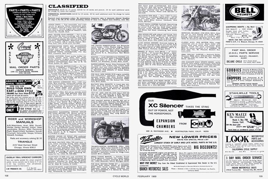 Advertisements | Cycle World | FEBRUARY 1969
