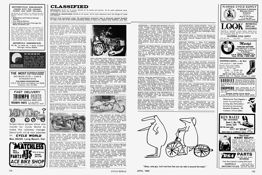 Advertisements | Cycle World | APRIL 1969