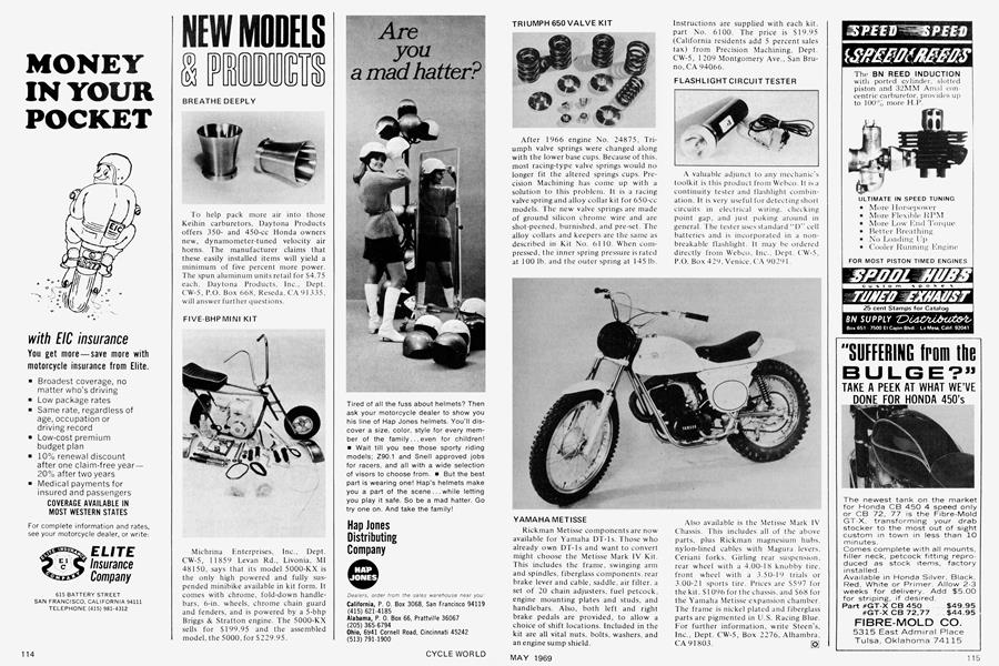 New Models & Products | Cycle World | MAY 1969