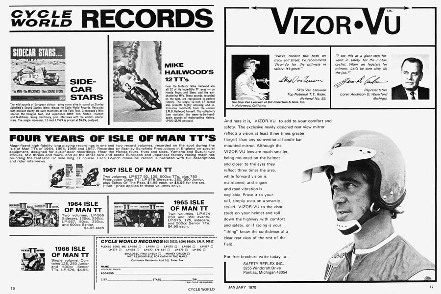 Advertisement: Cycle World Records | Cycle World | JANUARY 1970