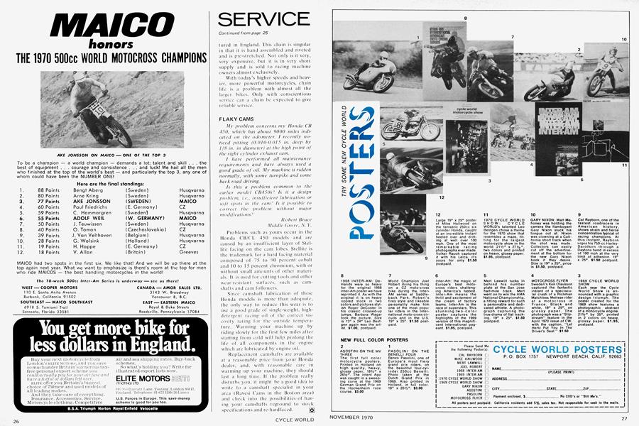 Advertisement: Cycle World Posters | Cycle World | NOV. 1970