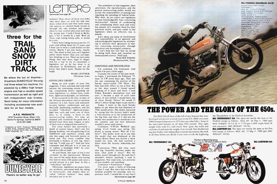 Advertisements | Cycle World | JUNE 1971