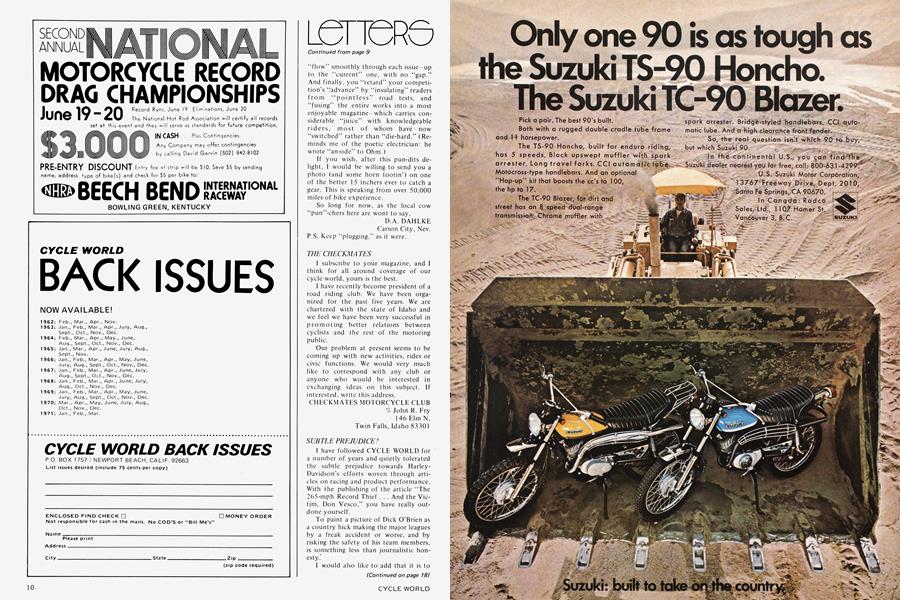 Advertisement: Cycle World Back Issues | Cycle World | JUNE 1971