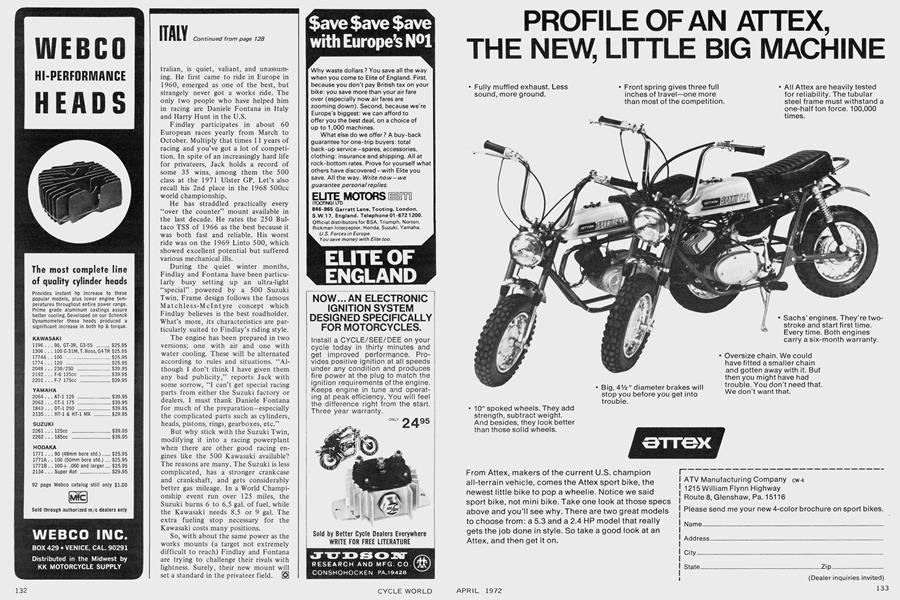 Atv Manufacturing Company: Attex | Cycle World | APR 1972