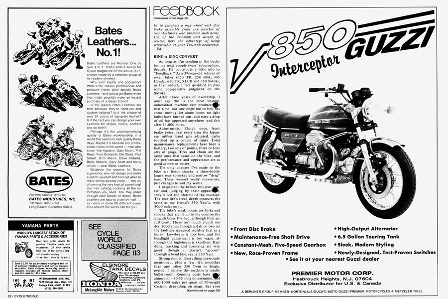 Bates Industries, Inc.: Leathers | Cycle World | OCT 1974