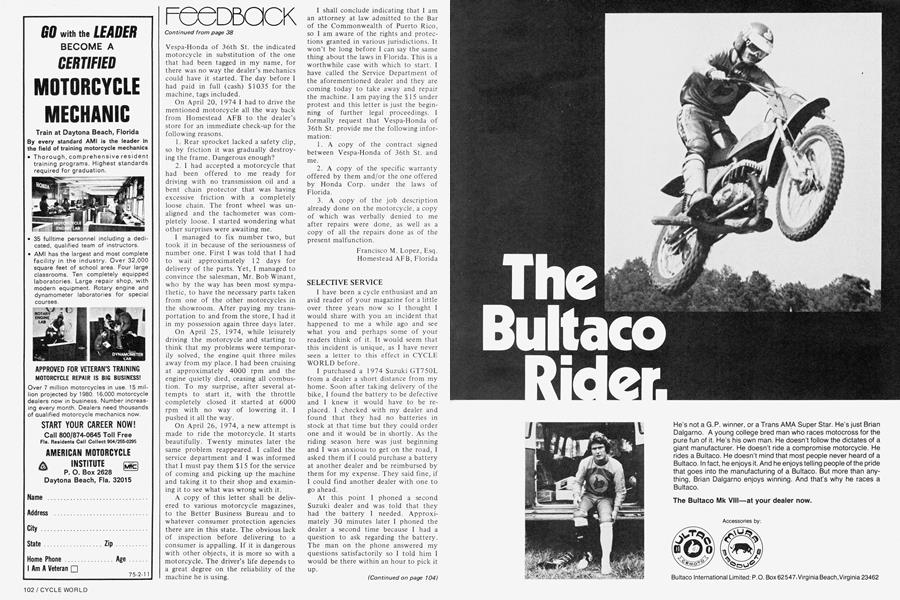 American Motorcycle Institute | Cycle World | FEB 1975