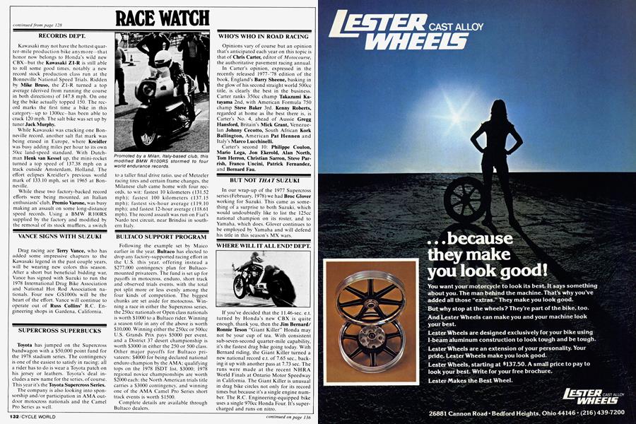 Lester Cast Alloy Wheels | Cycle World | MAY 1978