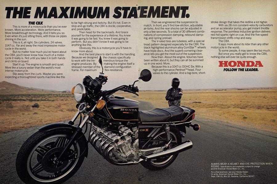 American Honda Motor Co., Inc.: Cbx | Cycle World | NOVEMBER 1979