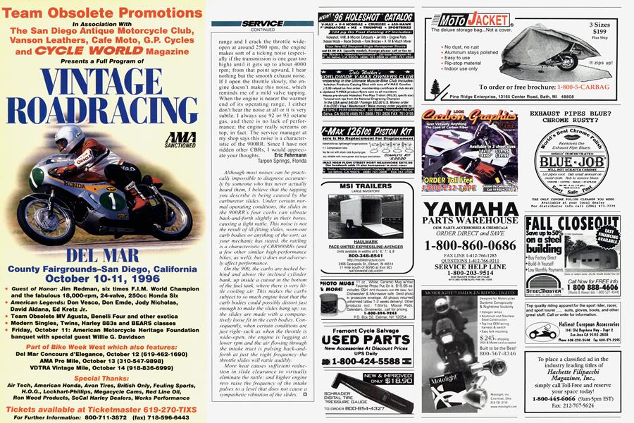 Advertisement | Cycle World | NOVEMBER 1996