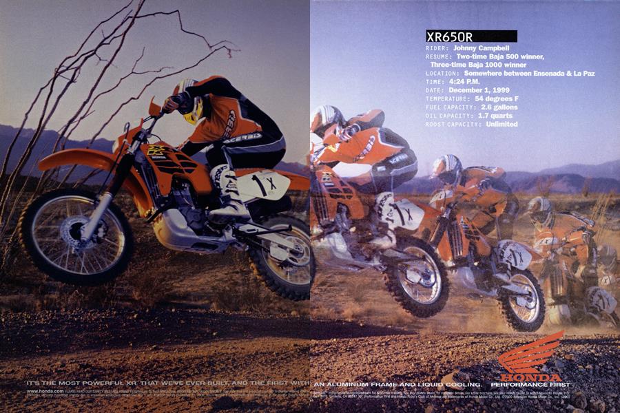 American Honda Motor Co., Inc.: Xr650r | Cycle World | APRIL 2000