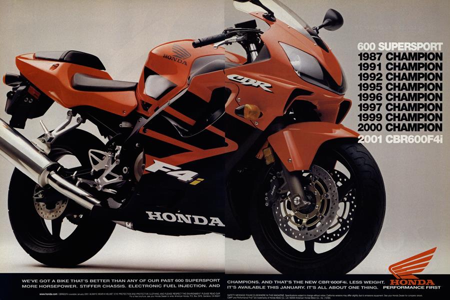 American Honda Motor Co., Inc.: Cbr600f4i | Cycle World | JANUARY 2001
