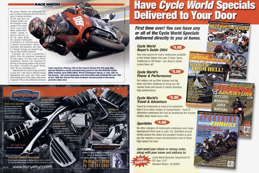 Advertisements | Cycle World | AUGUST 2004