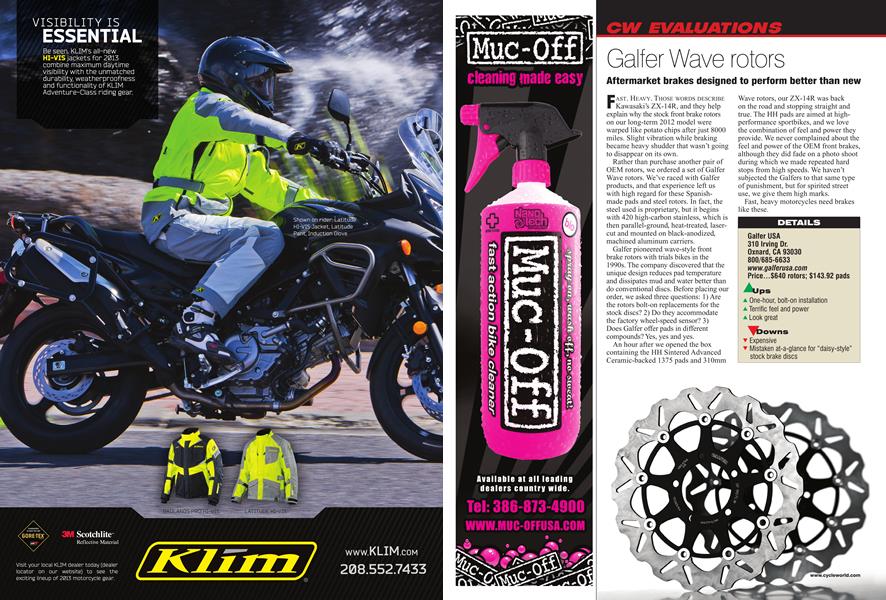 Galfer Wave Rotors | Cycle World | APRIL '13