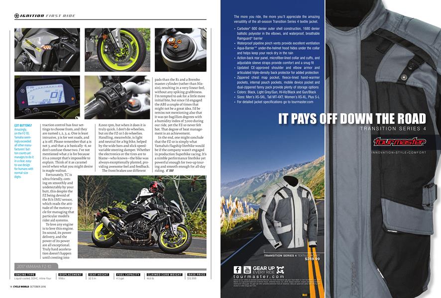 Tourmaster: Transition Series 4 Textile Jacket | Cycle World | OCTOBER 2016