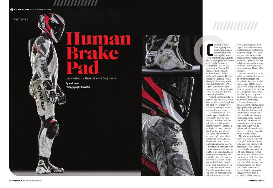 Human Brake Pad | Cycle World | JANUARY/FEBRUARY 2018